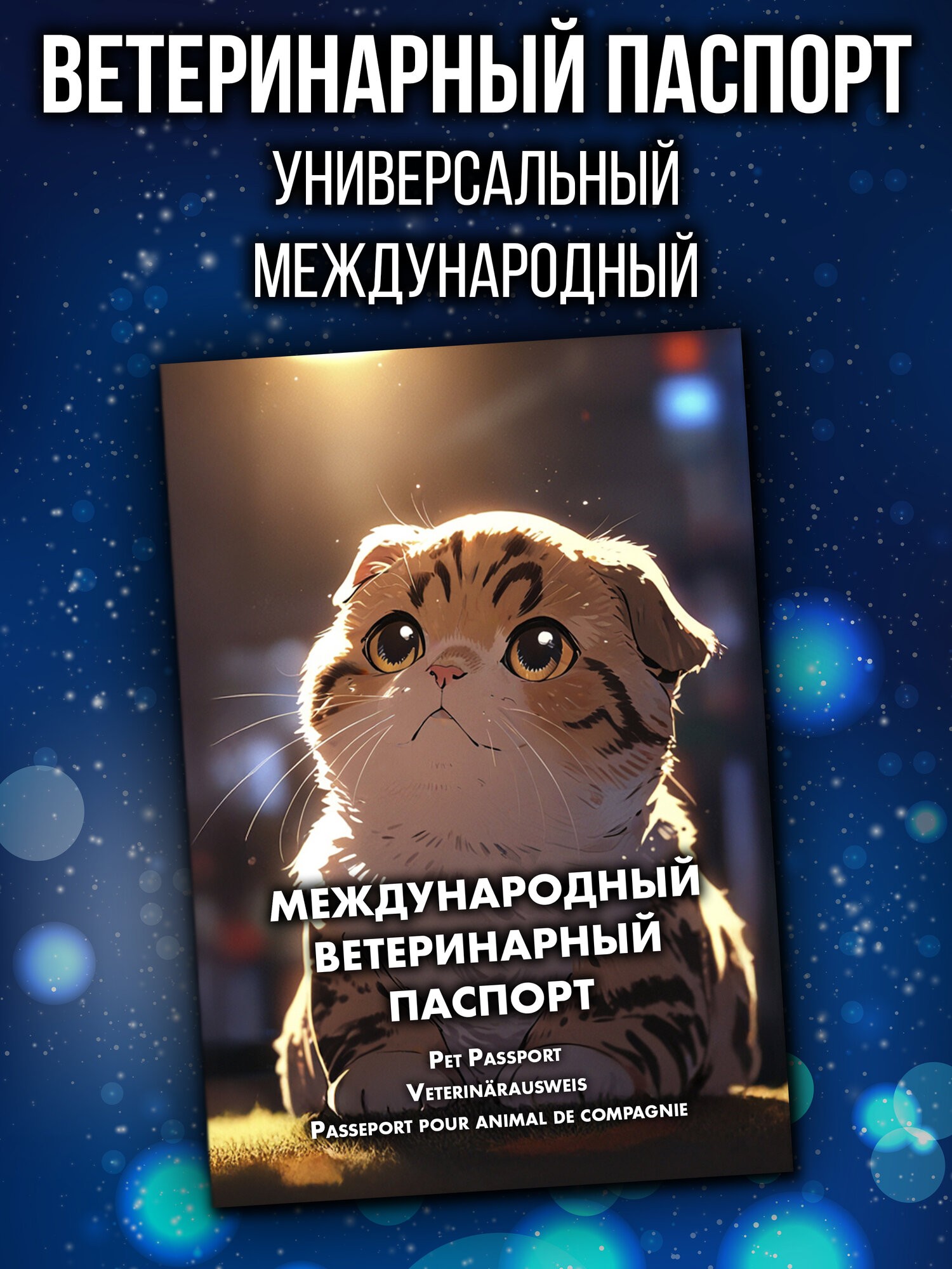 Ветеринарный паспорт для кошек, собак и любых других домашних животных, международный