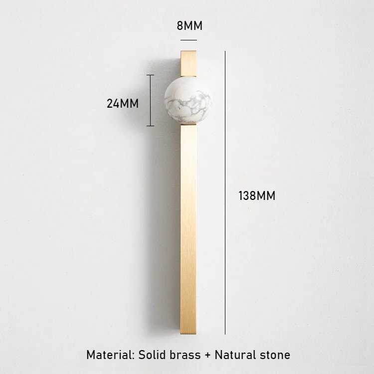 Латунные ручки для шкафов TINYHOB, белый хрусталь C-5718-Song-128mm