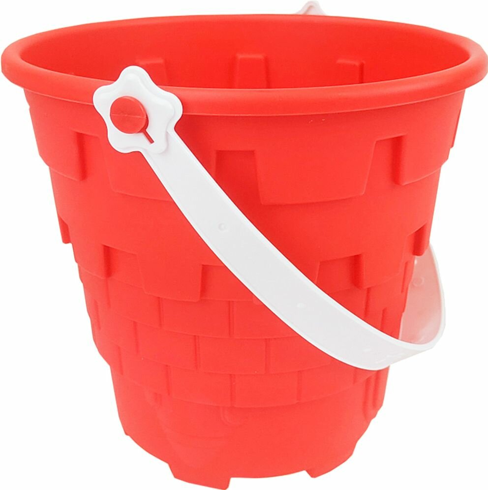 Большое детское ведро-замок для песочницы, пластиковое ведерко для игры в песке, цвет красный