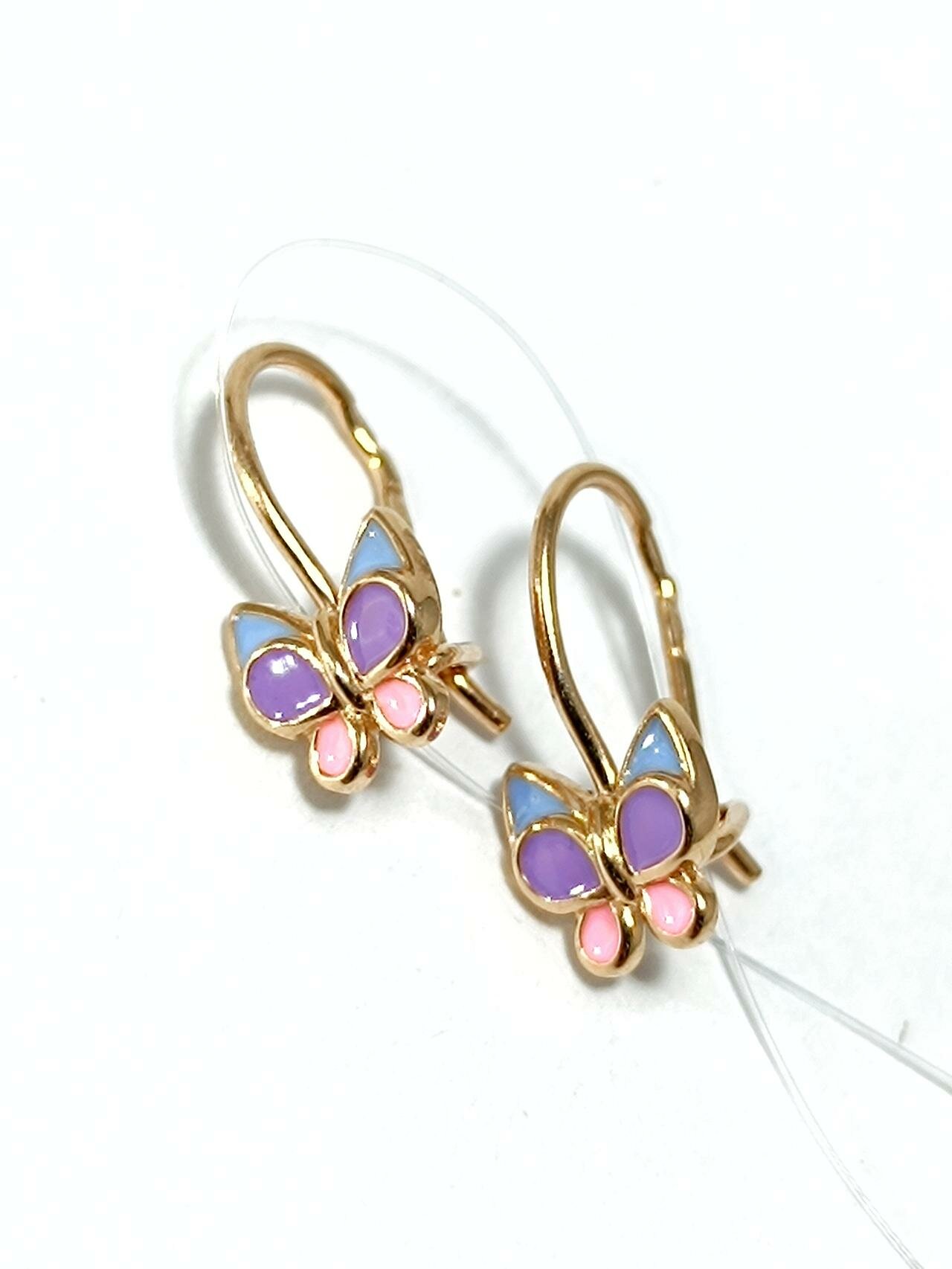 Серьги, красное золото, 585 проба