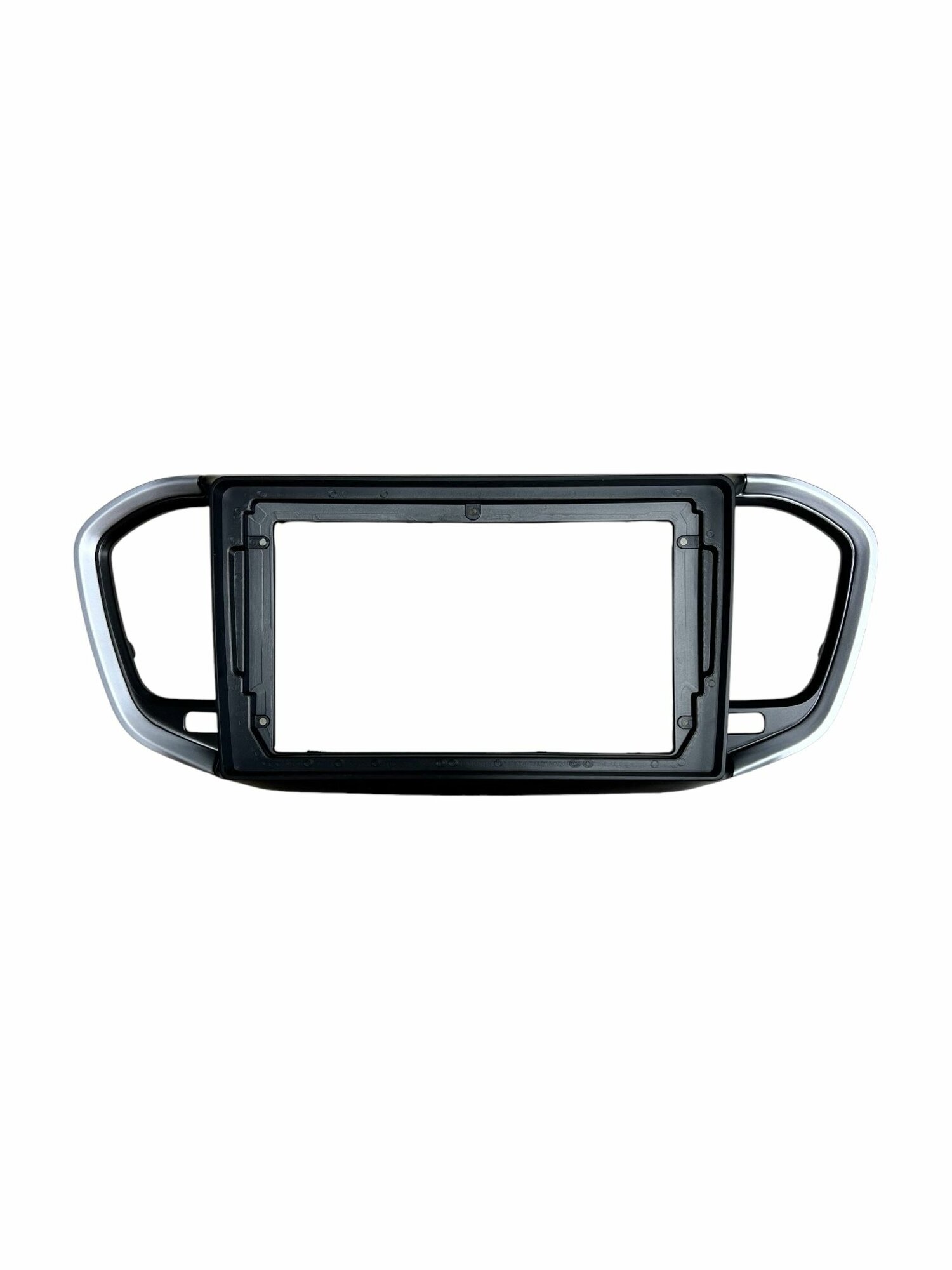 Переходная рамка для Лада Веста (Lada Vesta NG) 2023+ 9 дюймов, черно-серебристая