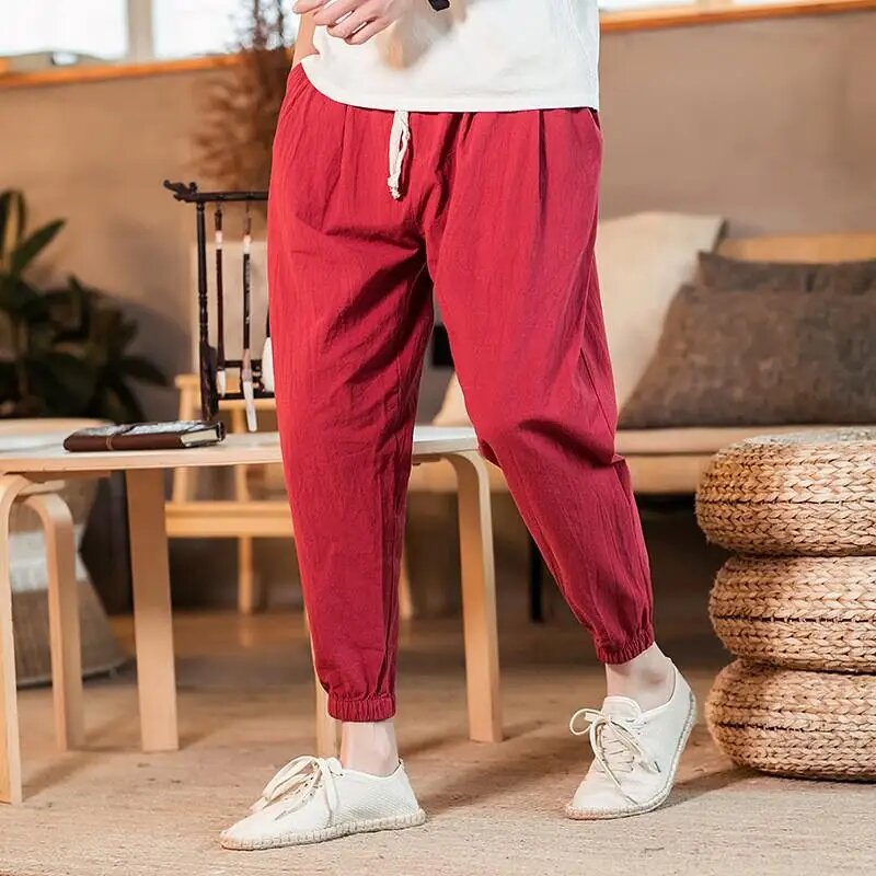 Мужские брюки бордовые хлопковые XXXL, Red Style 2