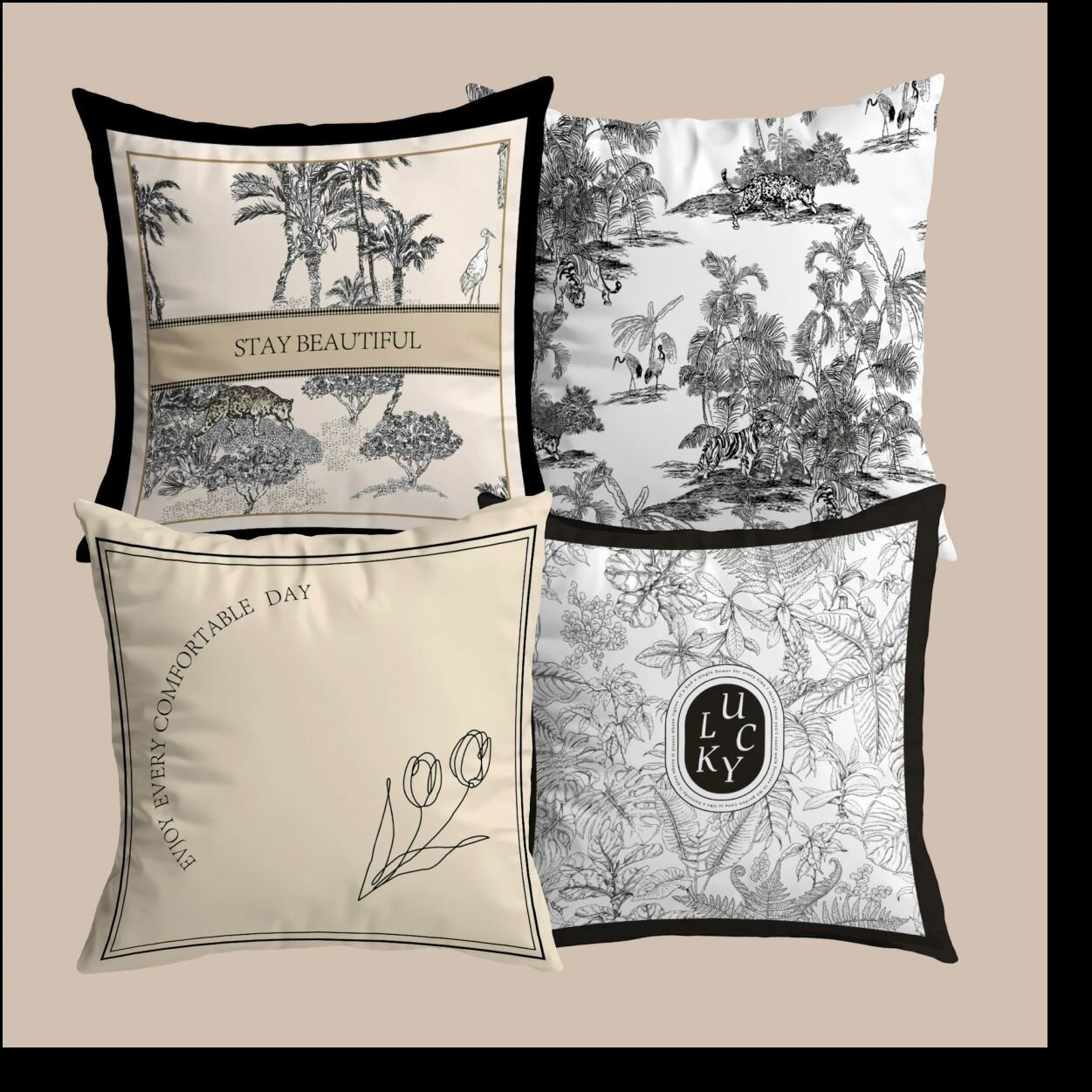 Набор декоративных наволочек 4 шт 45*45 см