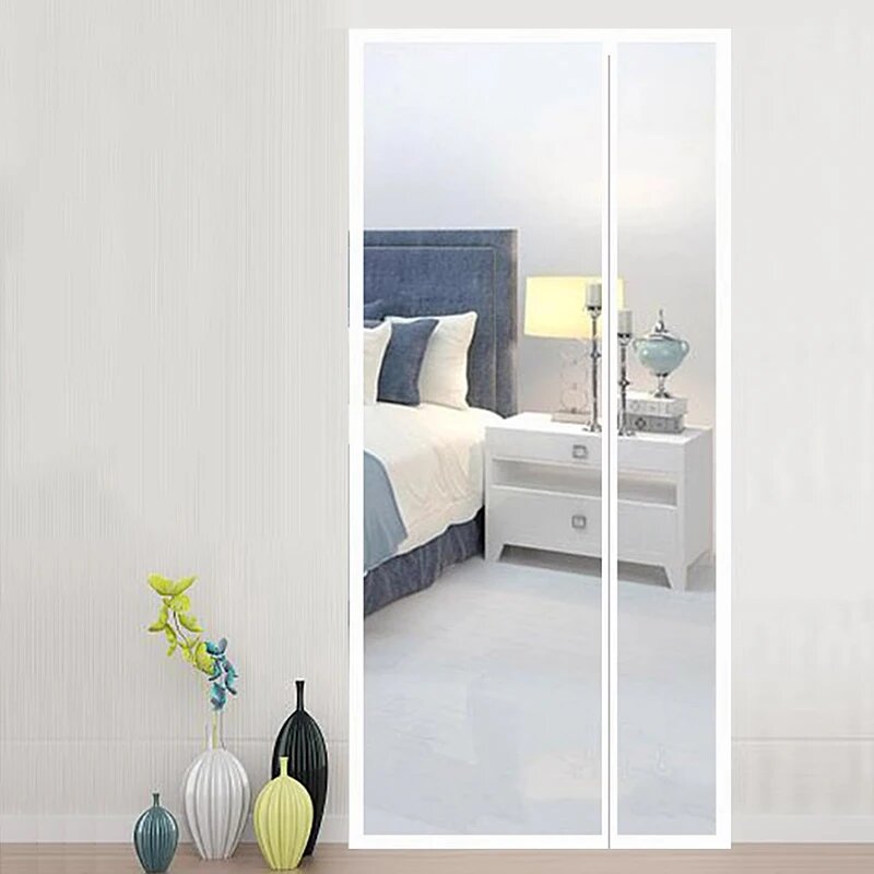 Автоматическая москитная сетка для двери w80cm x h210cm, White - Right Open