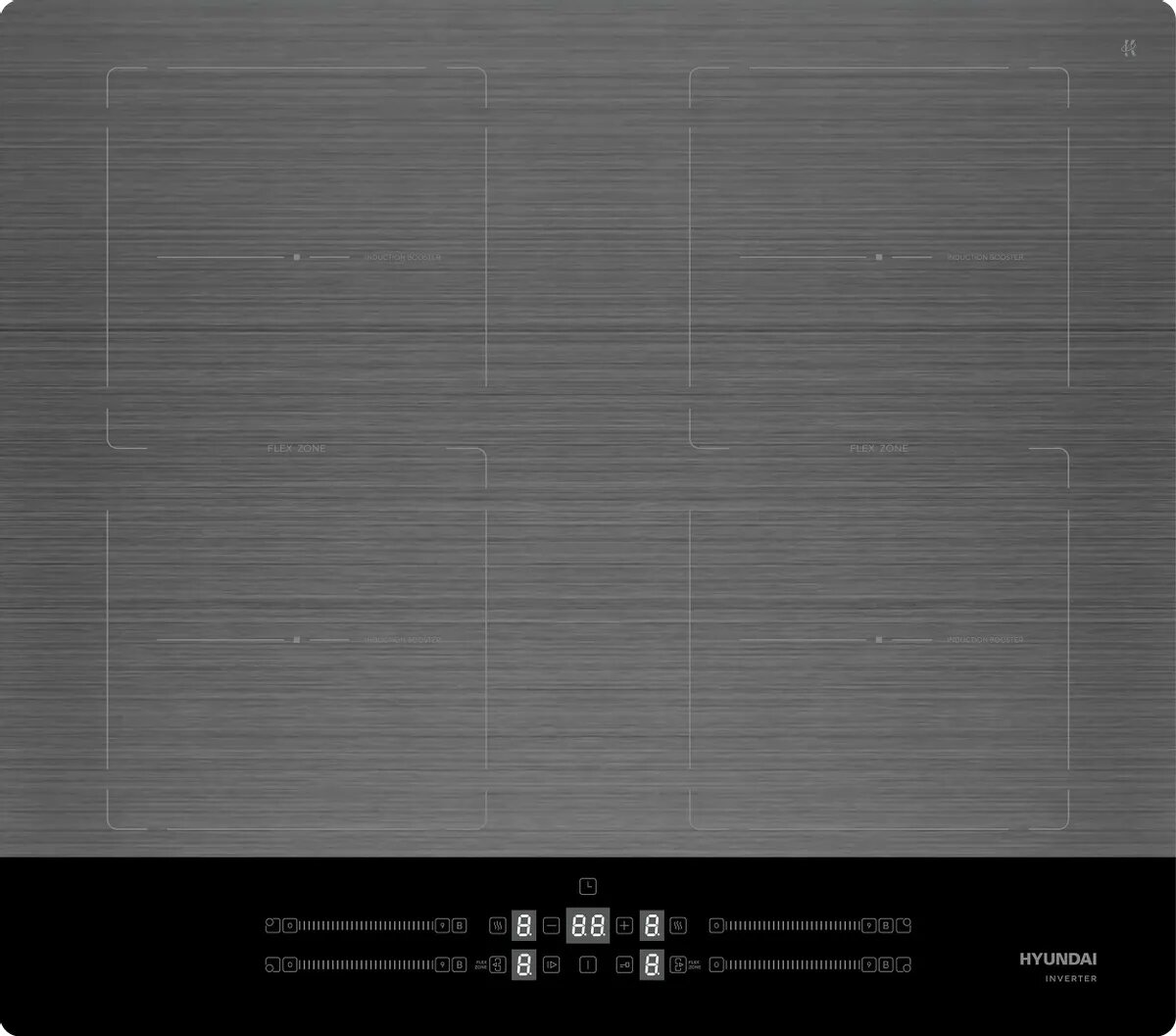 Варочная панель индукционная Hyundai HHI 6786 GR серый, стеклокерамика