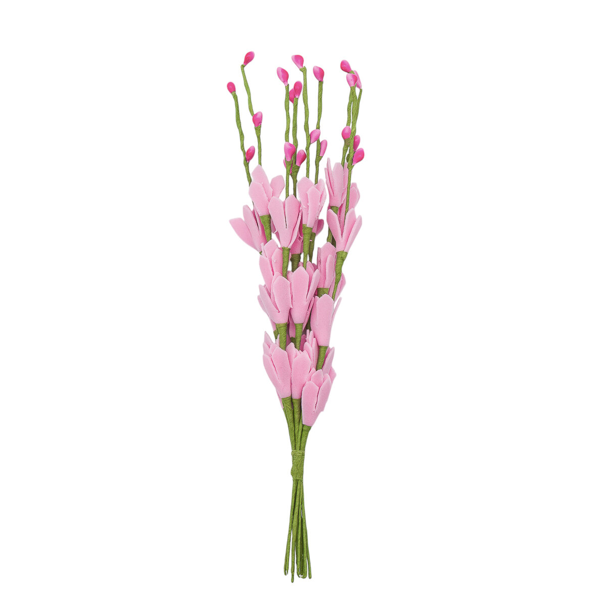 Искусственные цветы для декора, веточка декоративная из фоамирана, 22 см, розовый