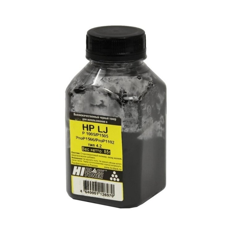 Тонер HP LJ P1005 P1505 ProP1566 ProP1102 (Hi-Black) Тип 4.2 , 85 г, банка