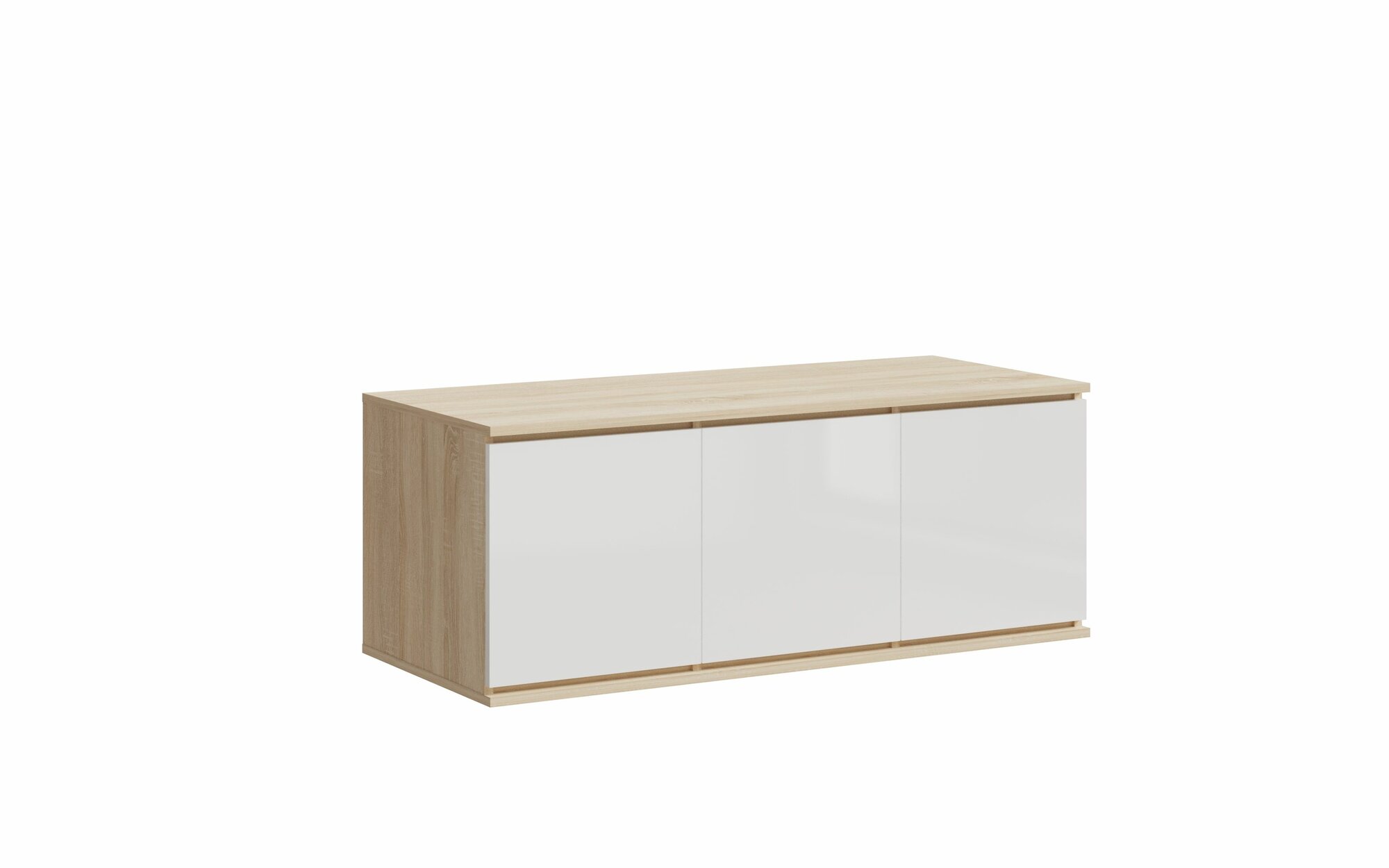 Челси Антресоль к шкафу (1200) (Белый глянец, дуб сонома) (Миф)