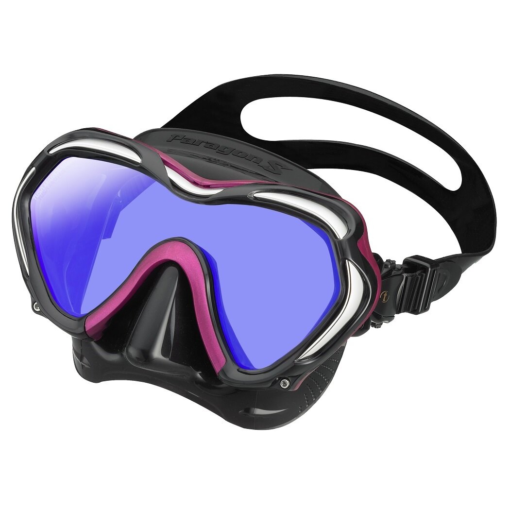 Маска для дайвинга TUSA M1007 Paragon S с антибликовым и UV покрытием, черно-вишневая