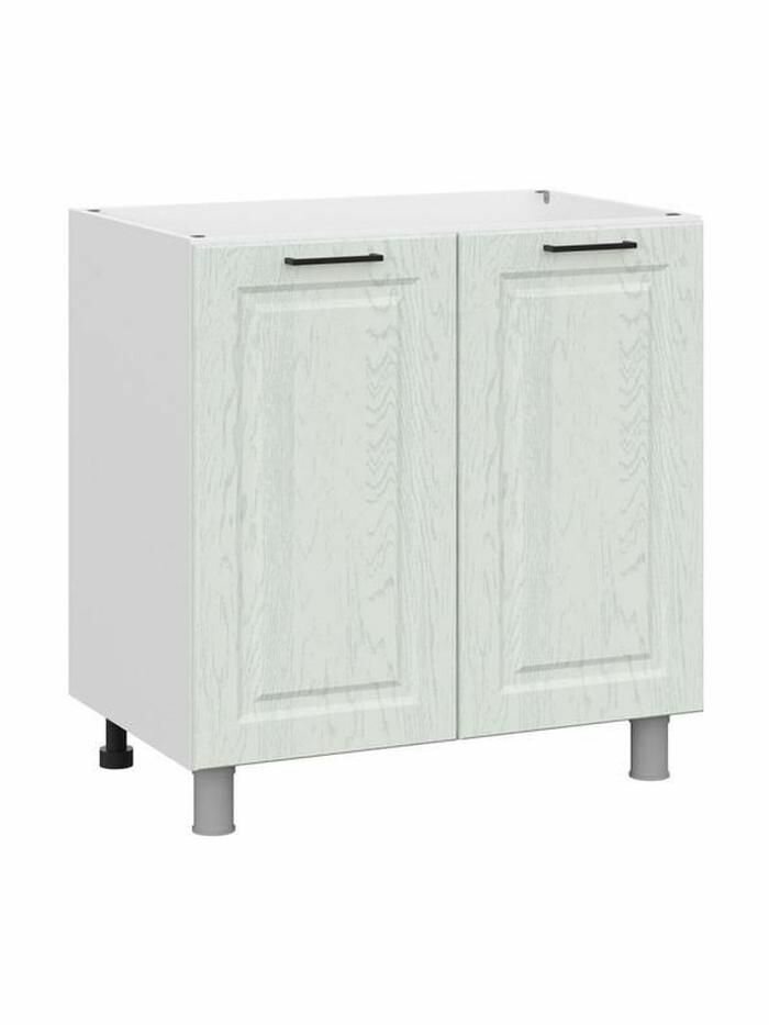 Кухонный модуль напольный, стол под мойку Шервуд с доводчиками, 80х50.6х82.4 см, Белый / Арктик