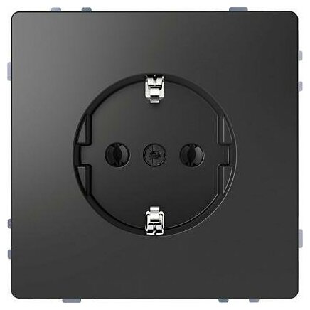 Розетка Merten D-Life скрытой установки с заземлением без шторок 16А антрацит MTN2301-6034 SE
