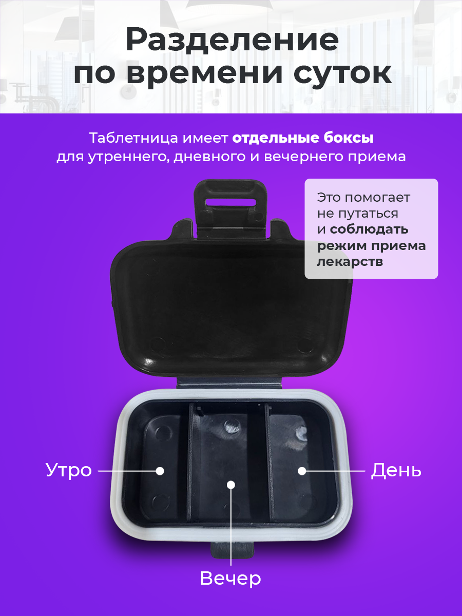 Таблетница на день. Утро. Обед. Вечер. — фото 1