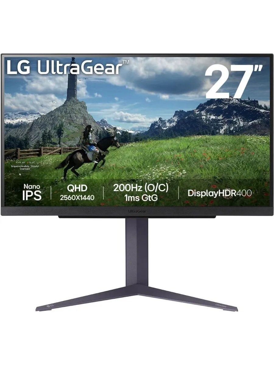 Монитор 27" LG UltraGear 27GS85Q-B черный 2560x1440, 180Hz, IPS LED, 1ms, HDMI/DP/USB