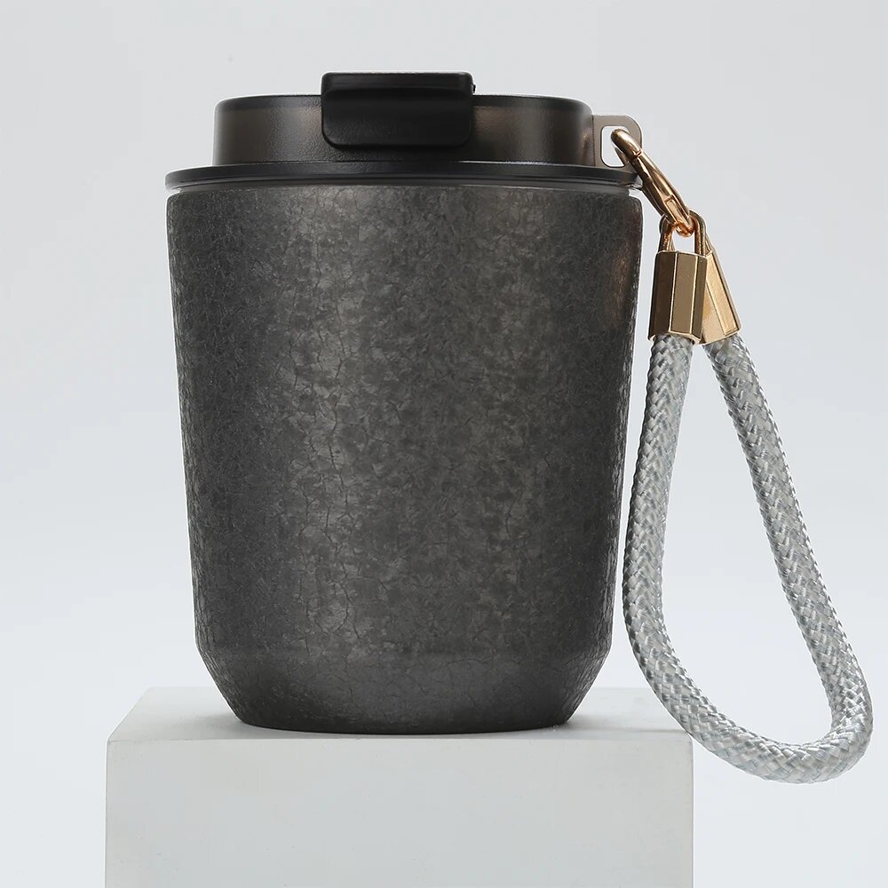 Кофейная кружка, термос с титановым покрытием, термочашка из нержавеющей стали, портативная бутылка с ремешком, термосы Titan Gourde termo
