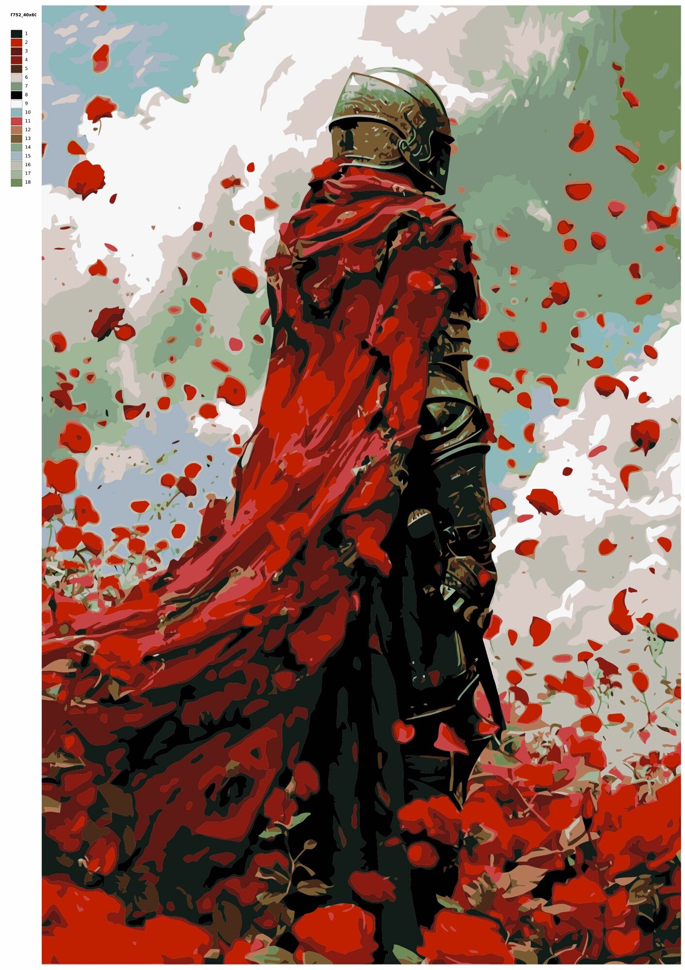 Картина по номерам T752 "Рыцарь" 40х60