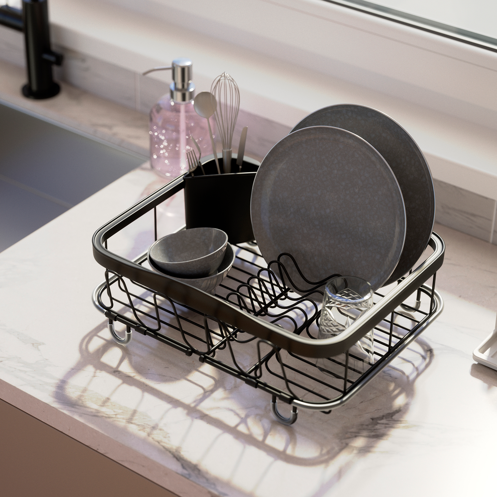 Сушилка для посуды Umbra Sinkin из стали, черная