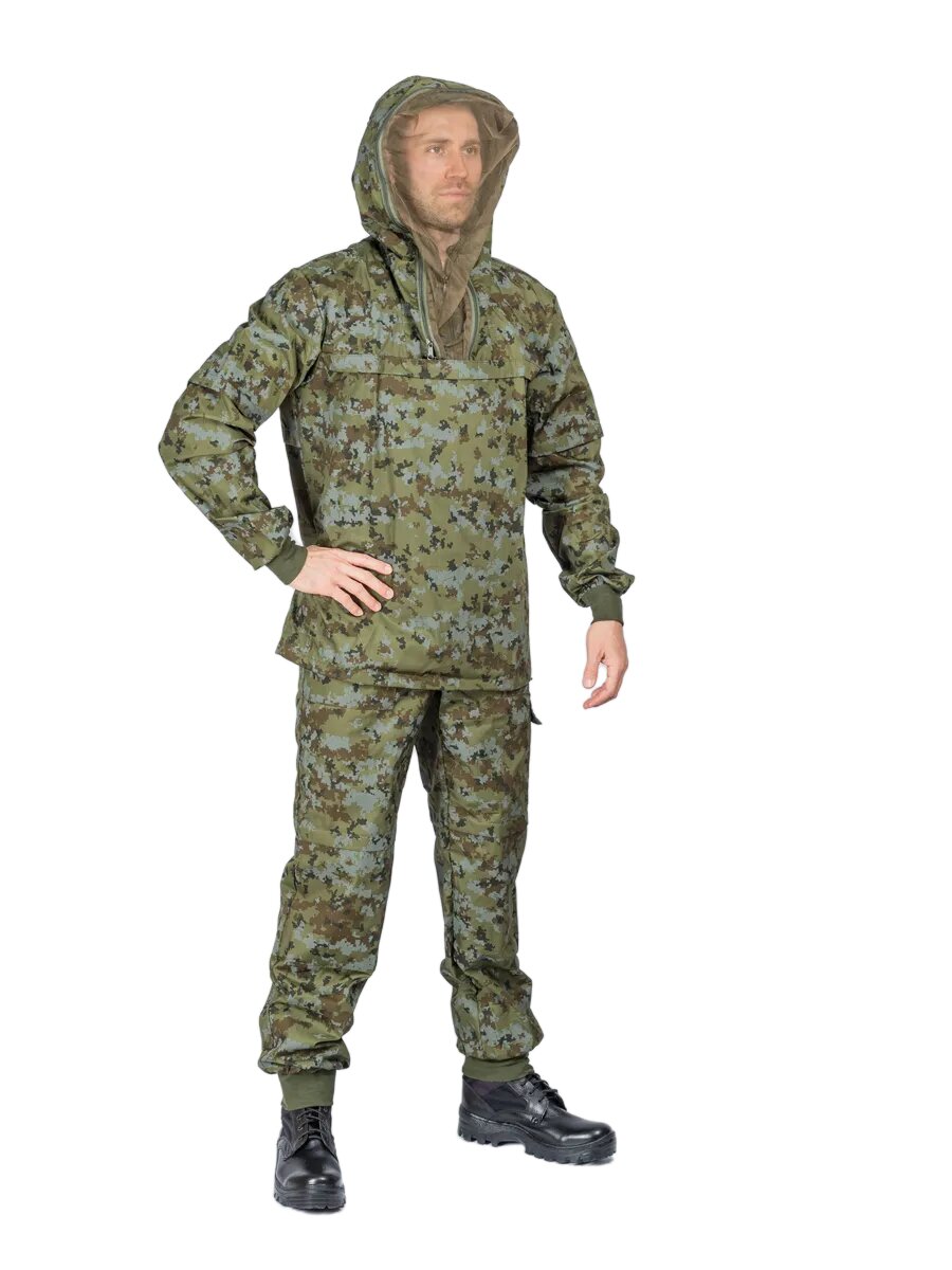 Летний мужской костюм с сеткой NEW цифра зеленый с водоотталкивающими свойствами