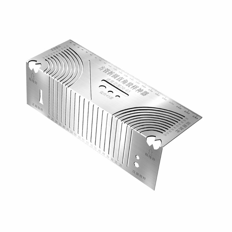 (1 шт.) Разметочная линейка для квадратных труб со шкалой из нержавеющей стали - 20T65