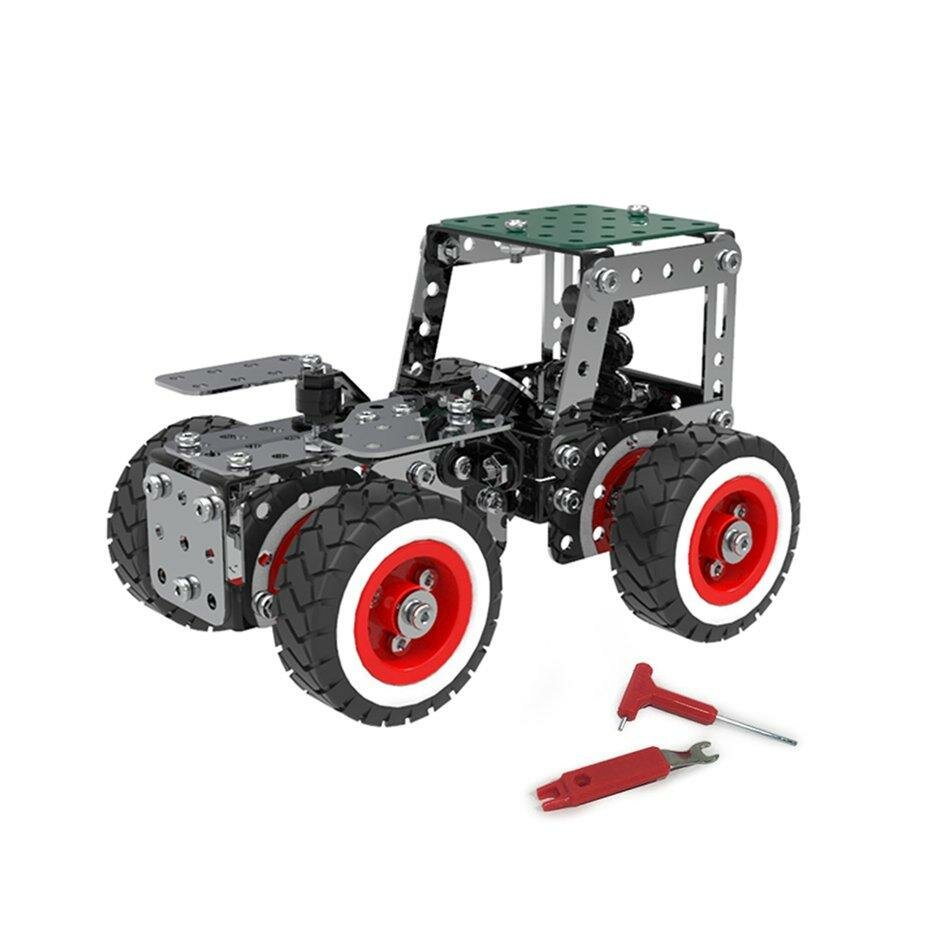 241 шт. 2-в-1 модель трактора из нержавеющей стали, строительные блоки, набор для детей