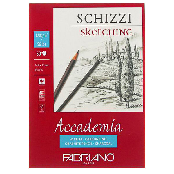 Fabriano Accademia Альбом для эскизов 120 г/м2 A5 14.8×21 см склейка с одной стороны 50 л.
