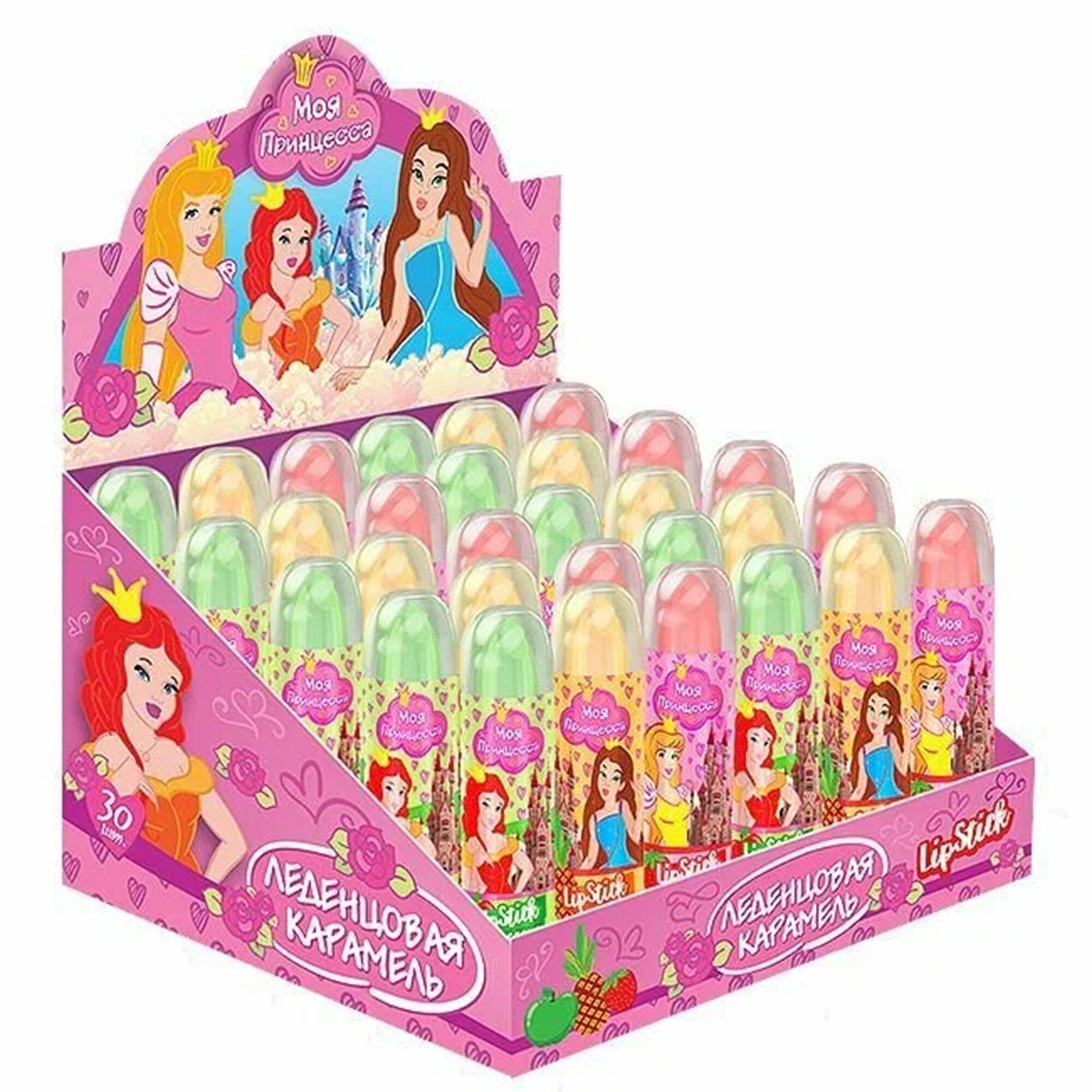 Леденцовая карамель помада "Моя принцесса", 24 шт в упаковке