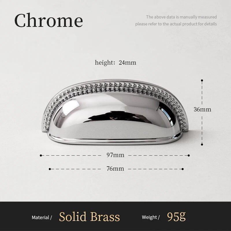 Сантая хромированные латунные ручки для шкафов Pitch-76mm