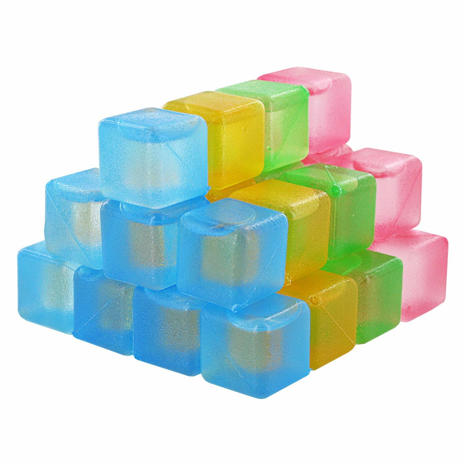 60 шт. в упаковке многоразовых пластиковых квадратиков для льда, например, для того, чтобы дольше сохранять холод, наполненных чистым, в разных цветах