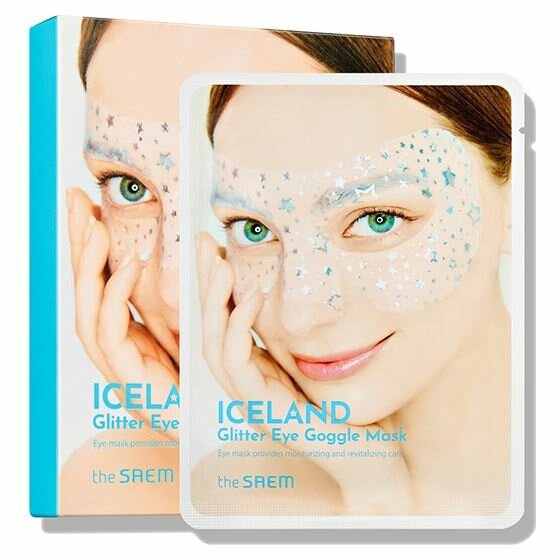 Набор масок The Saem Iceland Glitter Eye Goggle для кожи вокруг глаз тканевых, 10*10 г
