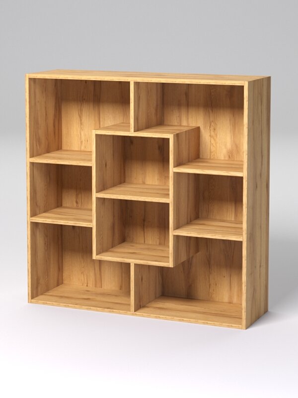 Антресоль "домашняя" для книг №2А с 8-ю ячейками (задняя стенка - ДВП), Дуб Золотистый