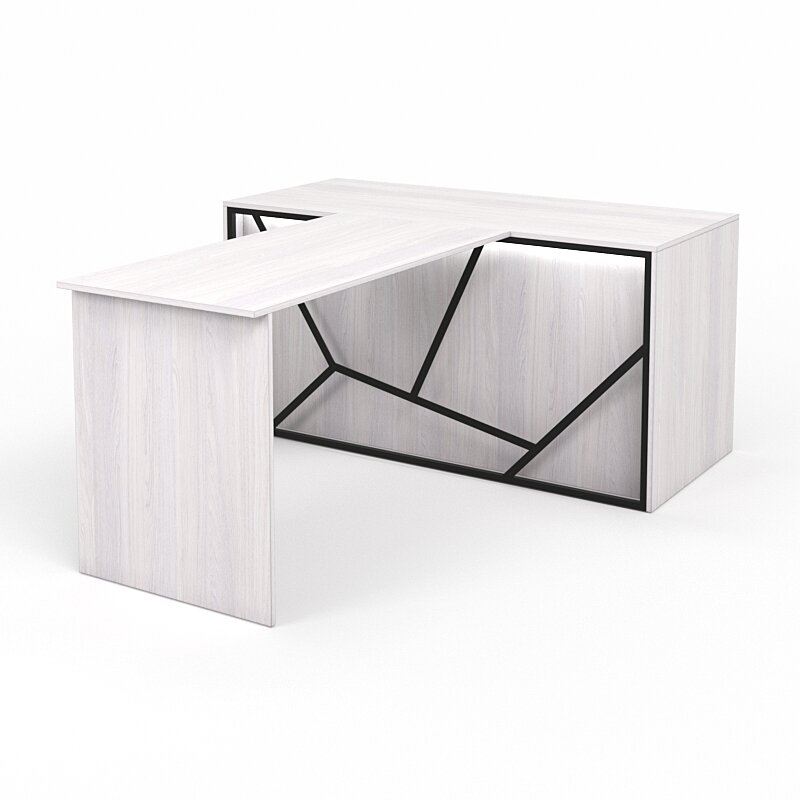 Стол руководителя №10 с приставкой брифингом, Ясень Анкор светлый - U31104