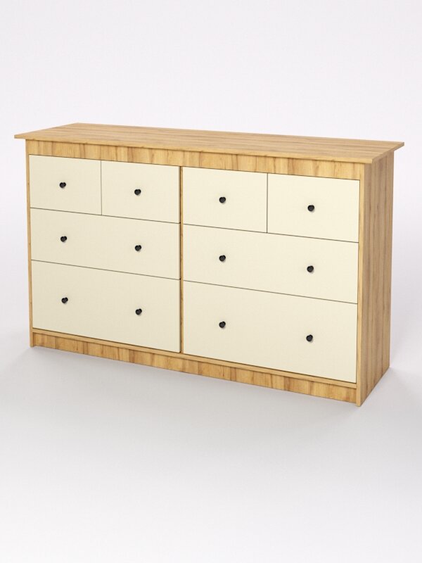 Комод хемнес с 8 ящиками, Дуб Золотистый и Крем Вайс. Производитель товара - компания Westcom.