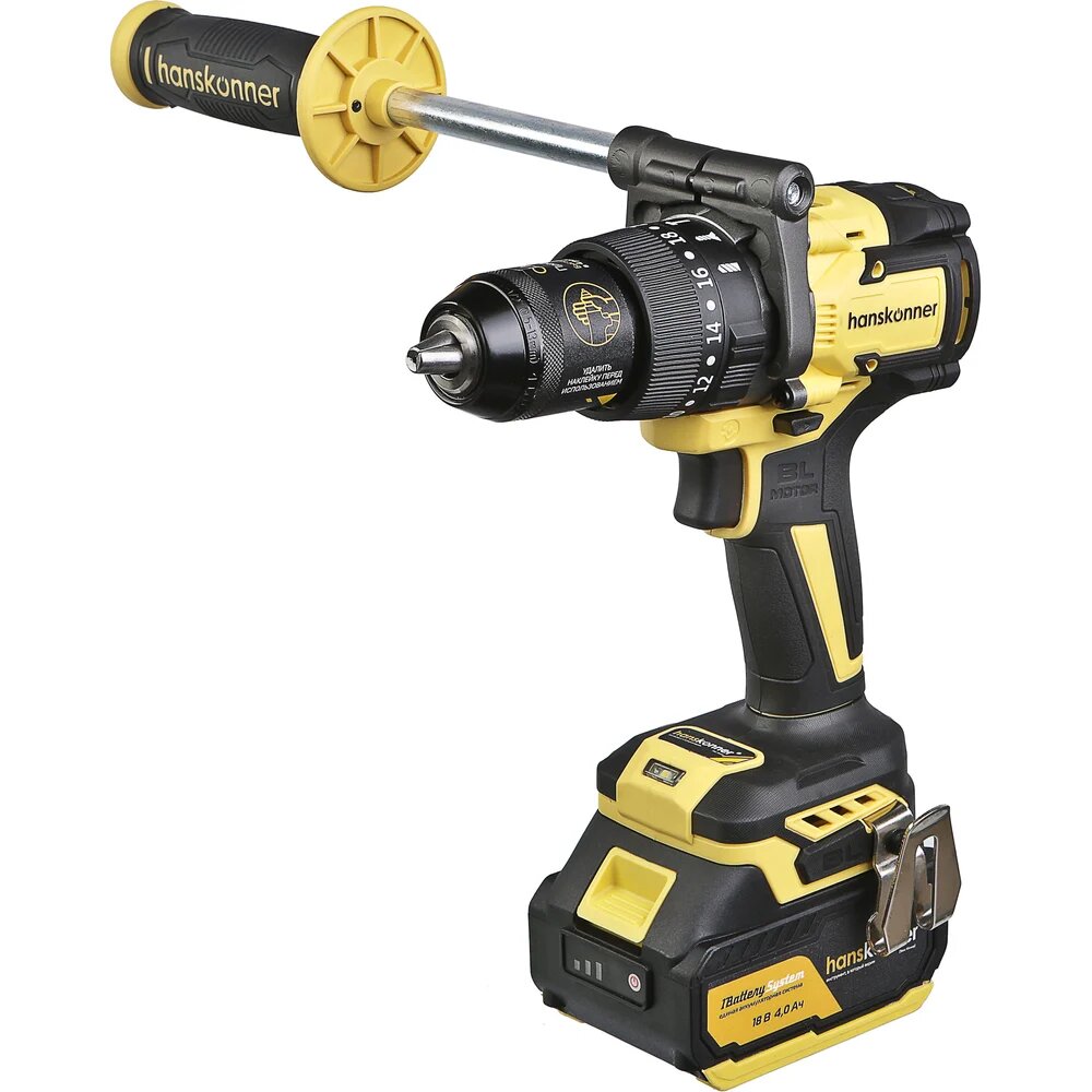 Hanskonner Дрель акк б/щ удар,18В,1BatterySystem,150Нм,1х4Ач, ЗУ, кейс HCD2030