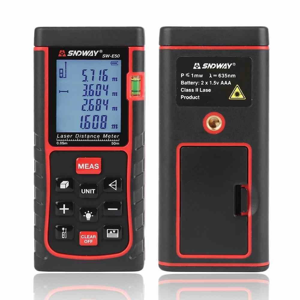 SW-E50 50 м Высокоточный ручной лазерный дальномер Мини лазерный дальномер Лазерная лента дальномер Диастиметр Измерение