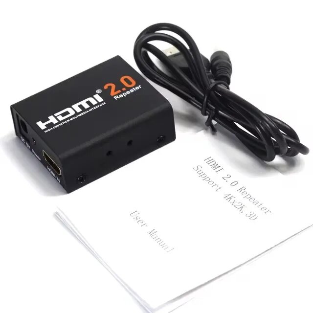 Усилитель HDMI 2.0 4K2K 1080P 3D Усилитель HDMI Ретранслятор Усилитель сигнала с питанием от HDMI Пропускная способность 18 Гбит/с HDCP 2,2 до 30 м