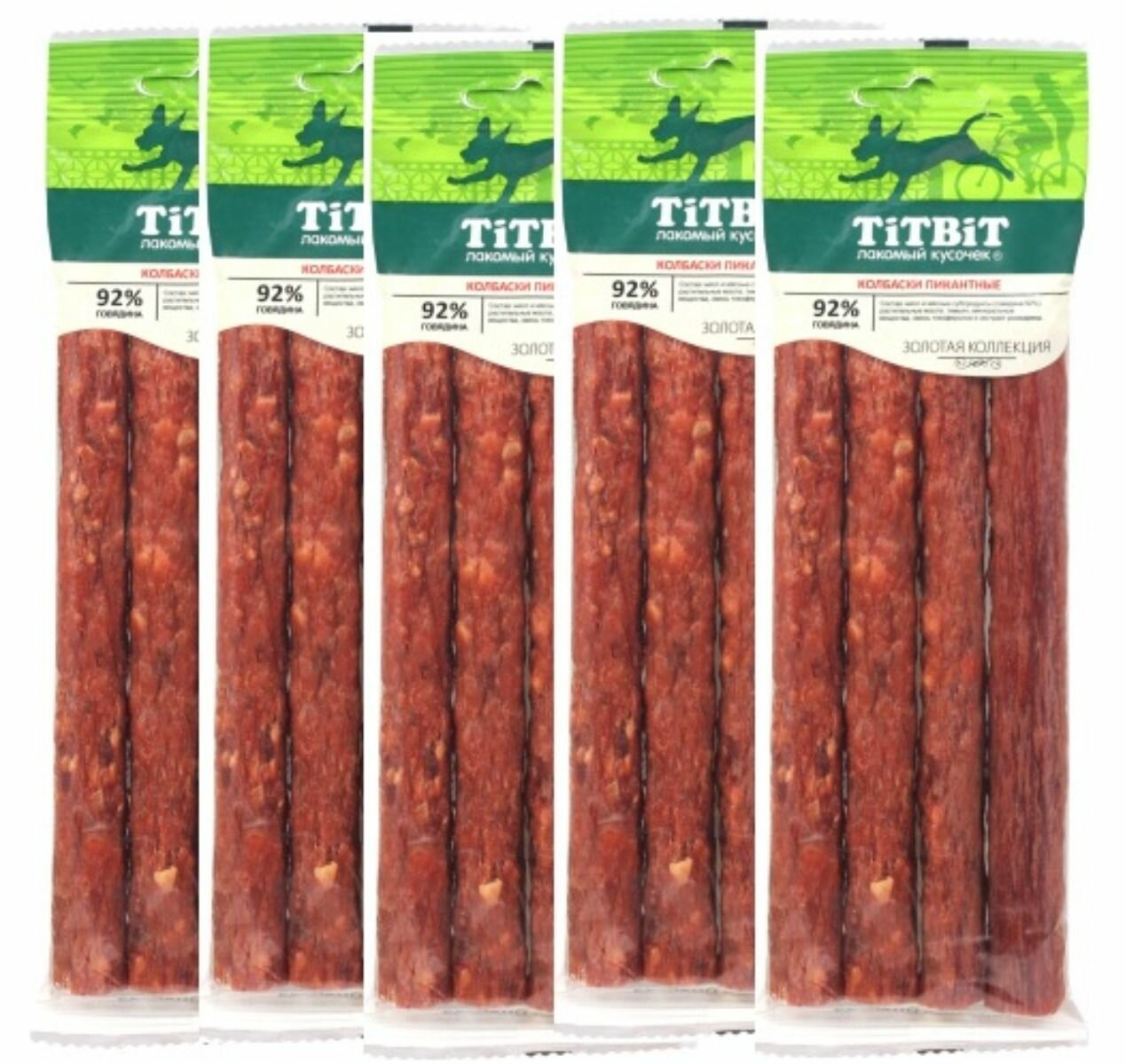 TiTBiT Лакомство для собак Колбаски Пикантные 80г (5шт)