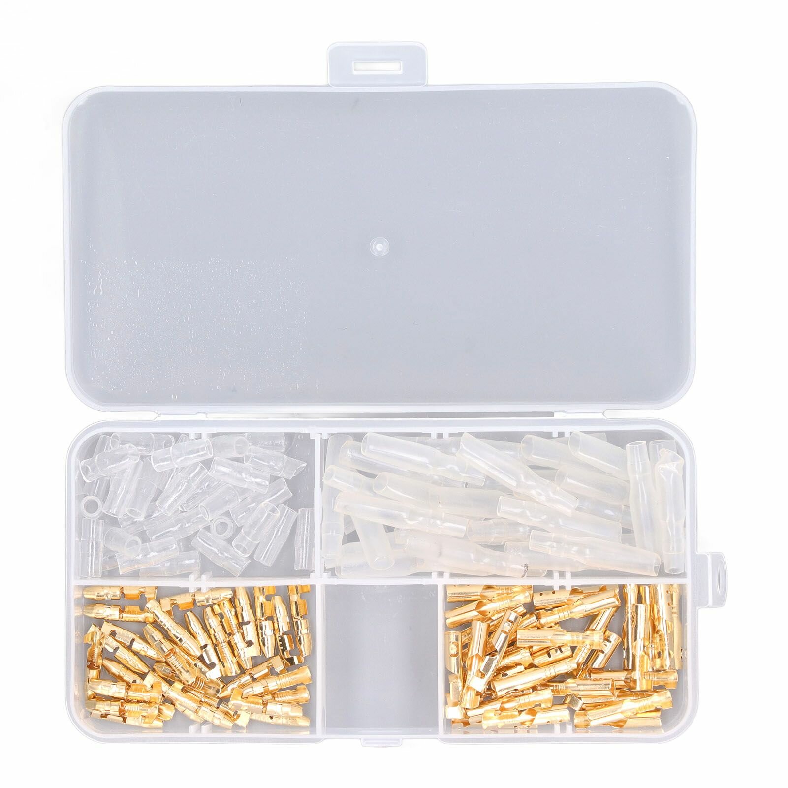 Комплект разъемов для мотоцикла, 120 шт, электрические обжимные клеммы, проводка, голый папа-мама с изоляционной крышкой, 3,5 мм, золото