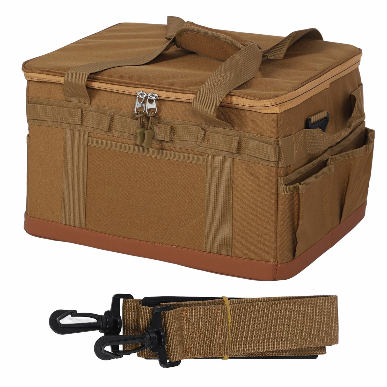 Сумка для хранения в кемпинге, многофункциональная, большая вместимость, легкая, жесткая складная сумка для хранения в кемпинге с ручками, 30 л, цвет хаки