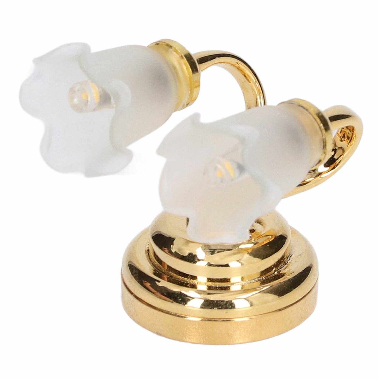 Миниатюрная настенная лампа 1:12 для кукол с LED подсветкой, двойной светильник с кнопкой переключения, для украшения кукольного домика