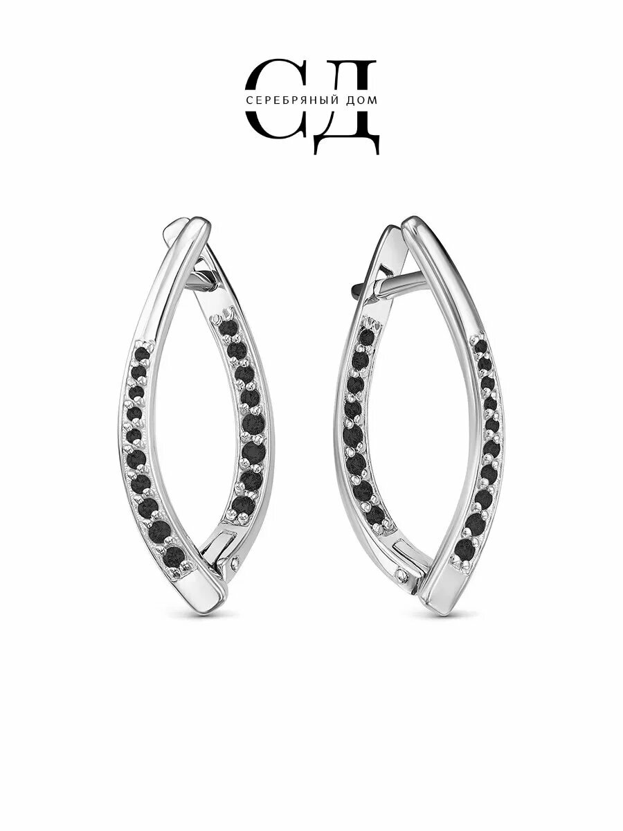 Серьги, 925 проба, родирование, шпинель