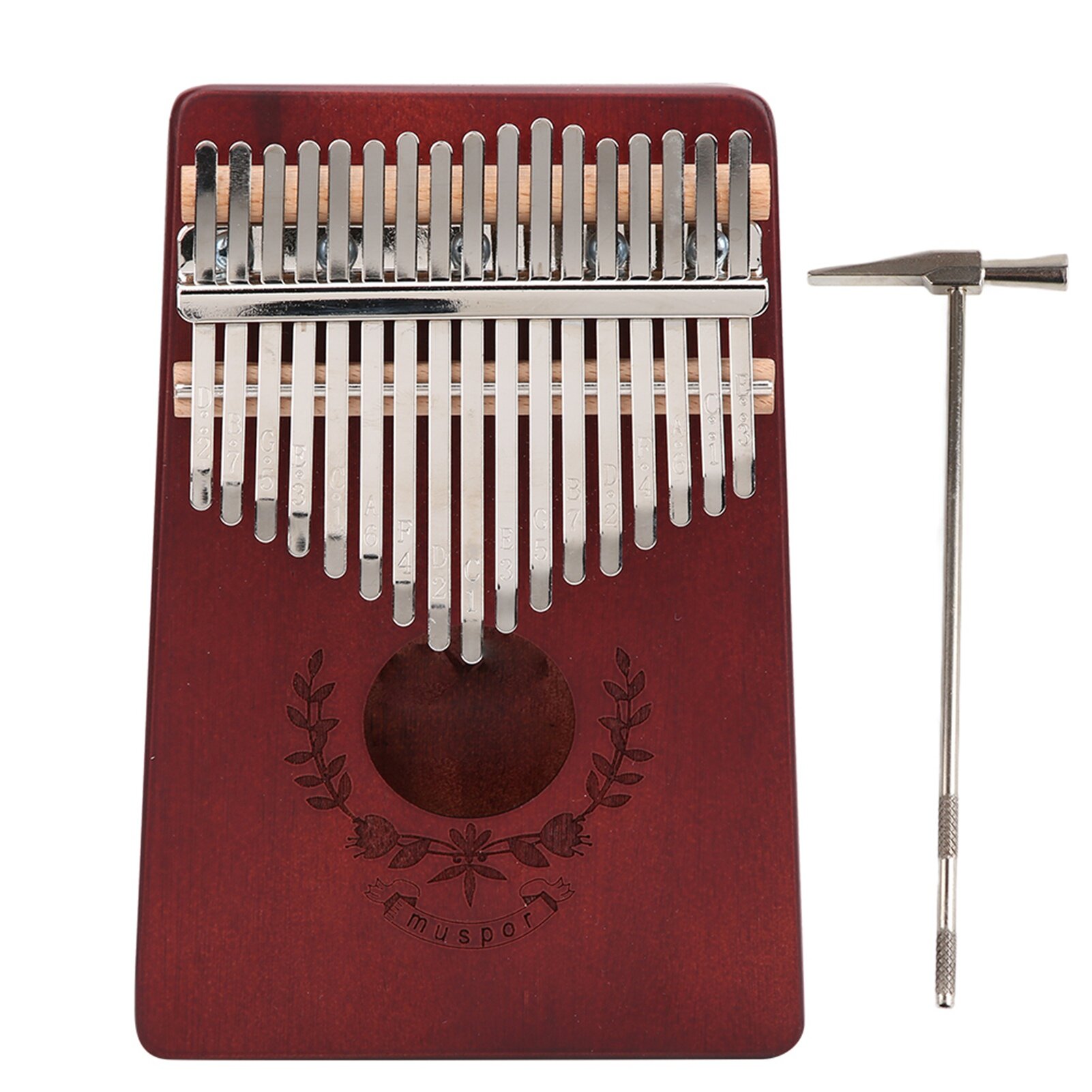 Калимба, маленькое портативное пианино из красного дерева, 17 клавиш, музыкальный инструмент для начинающих LTK17S (цвет «кофе»).