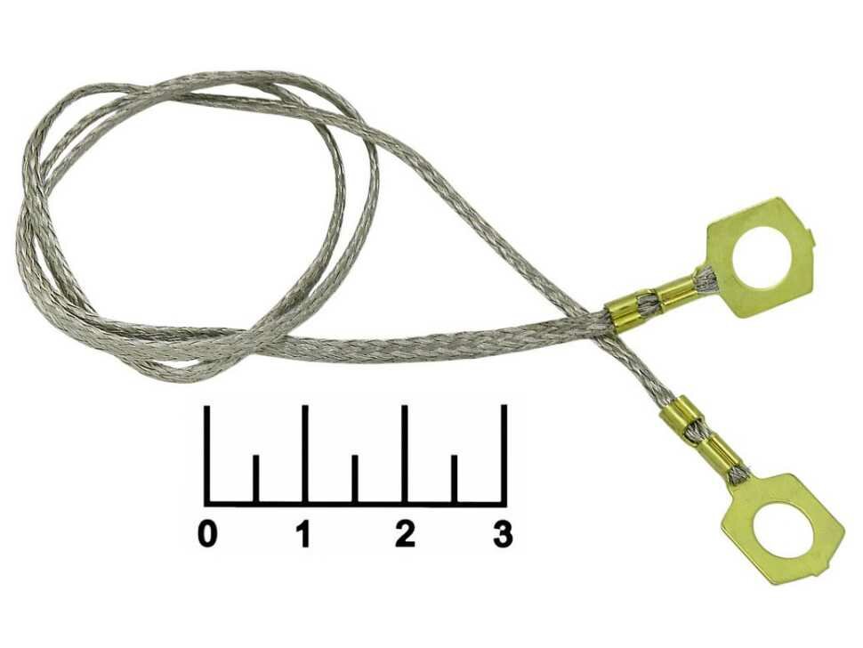 Провод массы с клеммами кольцевыми 6мм (плетенка) gold 40см (AX4081)