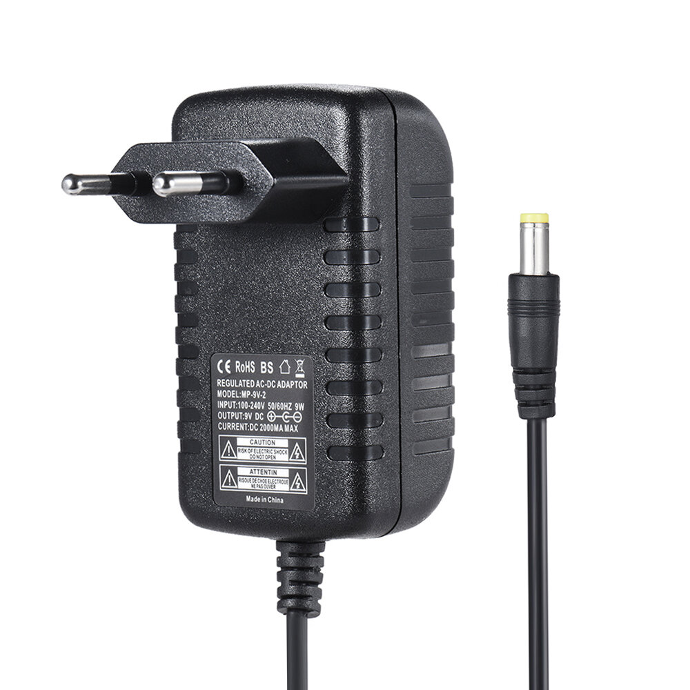 Адаптер питания 9 В 2 А для гитарного басового эффекта, вход 100 ~ 240 В, вилка ЕС