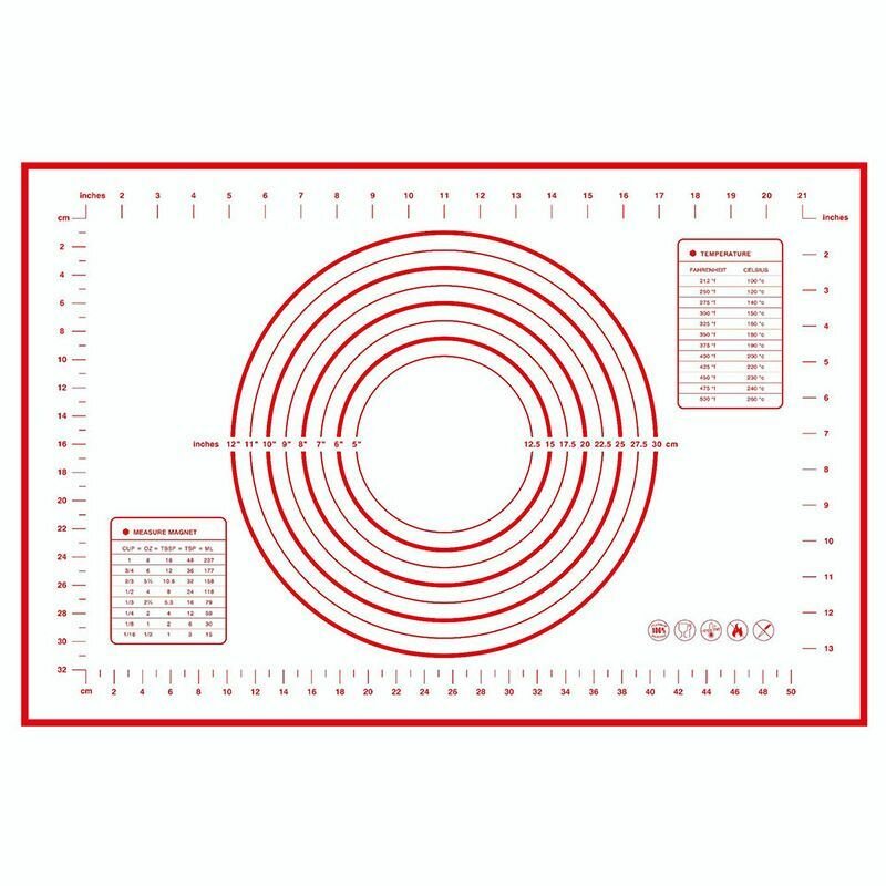 Силиконовый коврик для выпечки и раскатки теста с разметкой 40х30 см, антипригарный кондитерский коврик для выпекания, многоразовый мягкий