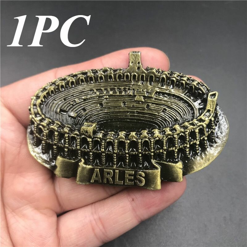 1pc ARLES 3D металлический холодильник магнит сувенир, подходящий для коллекции подарков и домашнего украшения