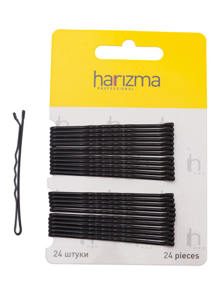 Невидимки 60 мм волна 24 шт черные