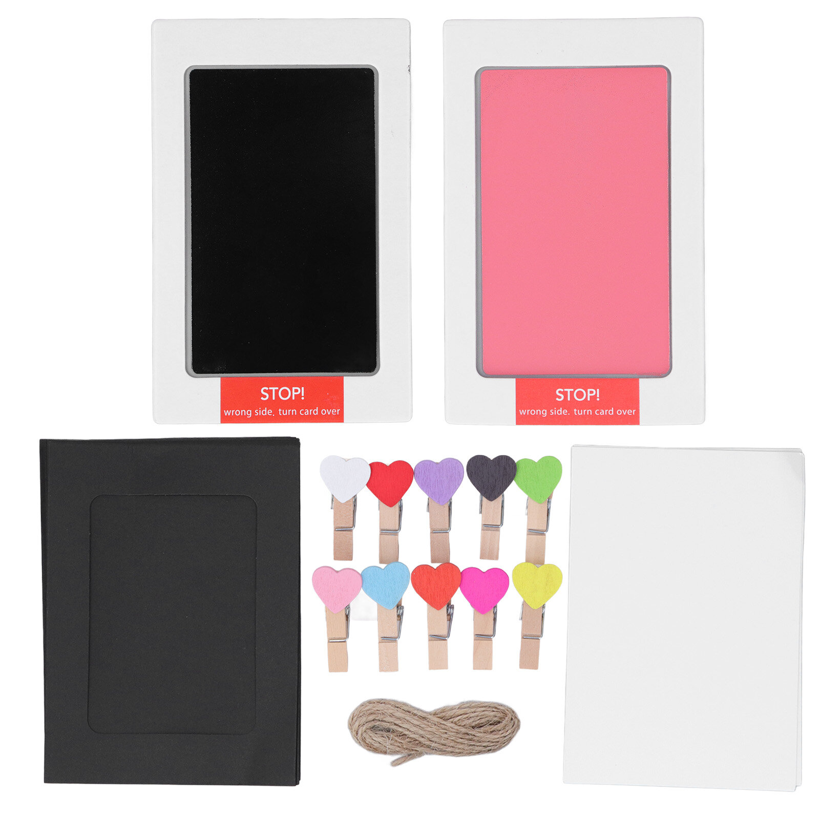 Набор для создания отпечатков детских ножек и ручек без чернил: чернильная подушечка Clean Touch, памятный штамп Baby Impressive Keepsake Stamp, черный и розовый цвета.