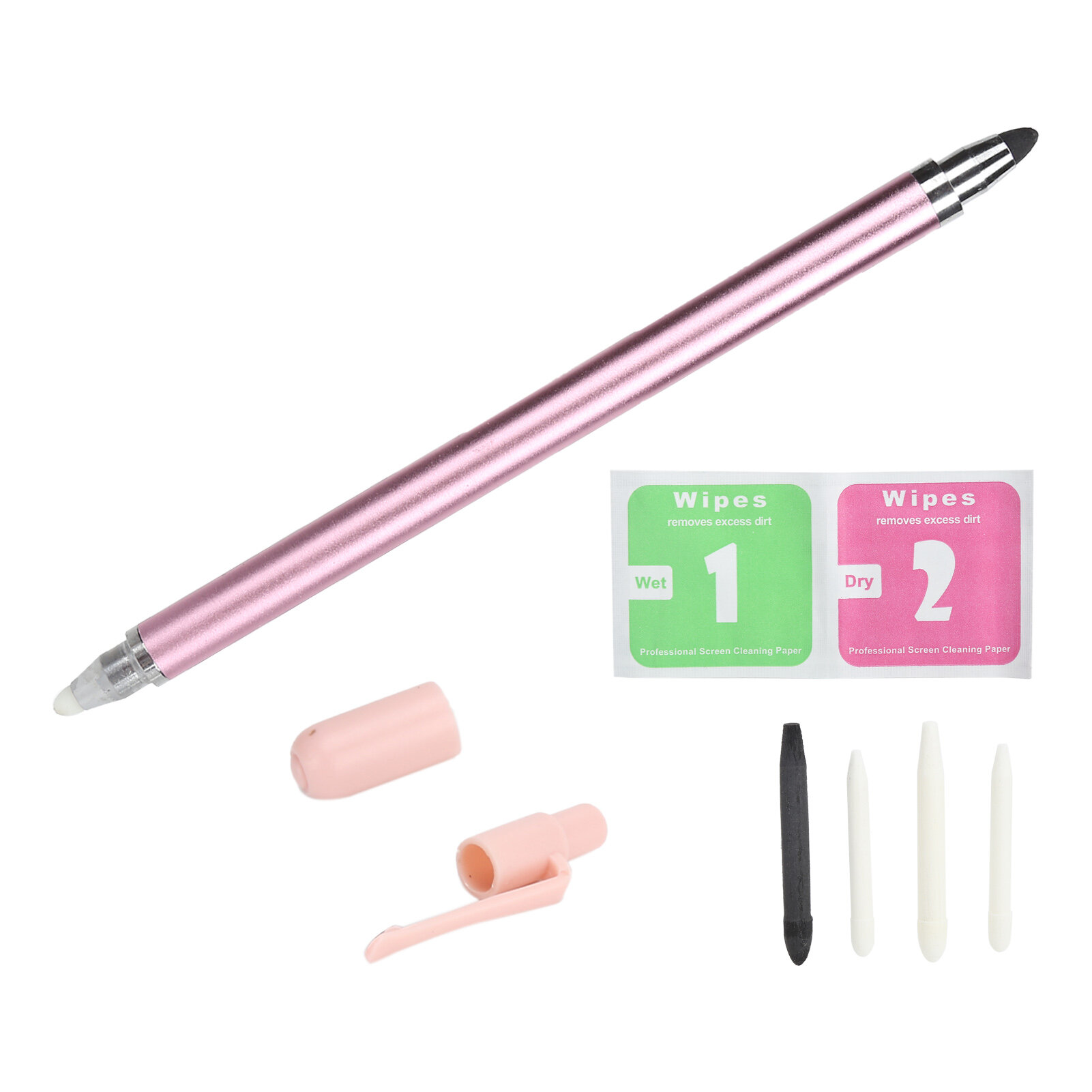 DoubleEnd Stylus Pen for Touch Screens Replacement High Sensitivity Tablet Ipad(Pink )