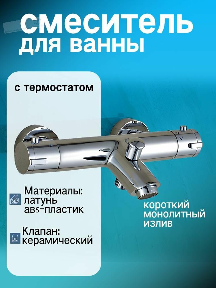 Термостатический смеситель R88I, для ванны, вертикальный, хромированный
