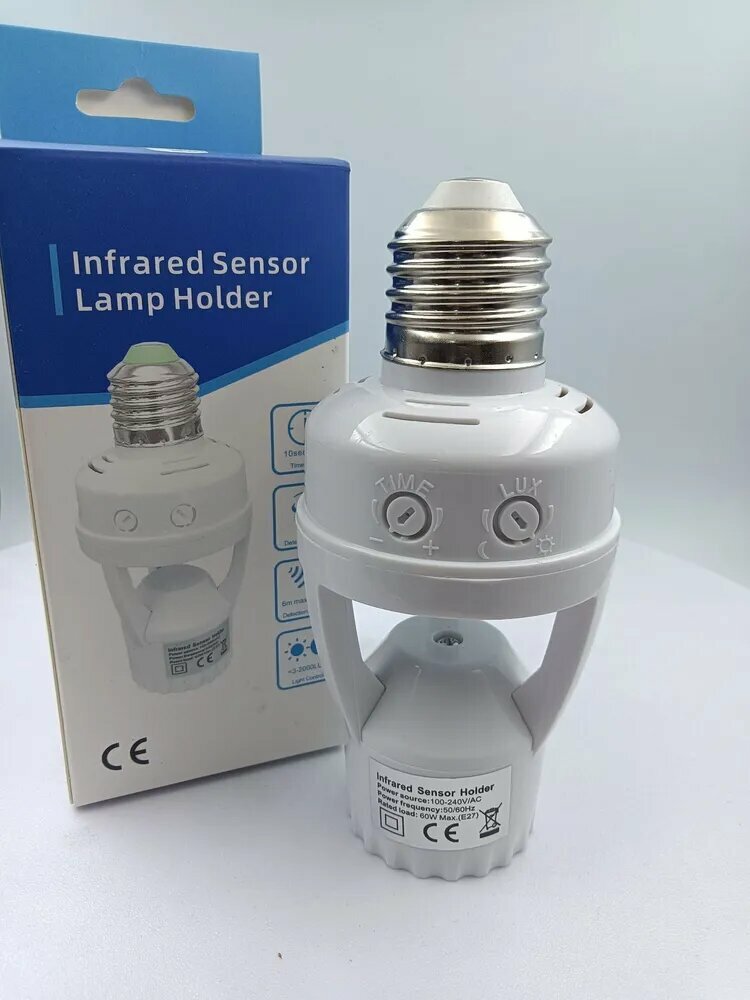 Meteai Патрон для лампы, Цоколь: E27, 60 Вт, Накаливания, Люминесцентная (энергосберегающая), 1 шт.