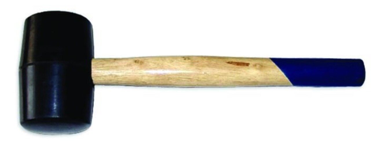 Киянка 888 с деревянной рукояткой, резиновая, бежевая, 340г / инструменты